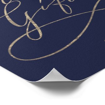 Romantic Navy Calligraphy Cards and Gifts Sign | Zazzle