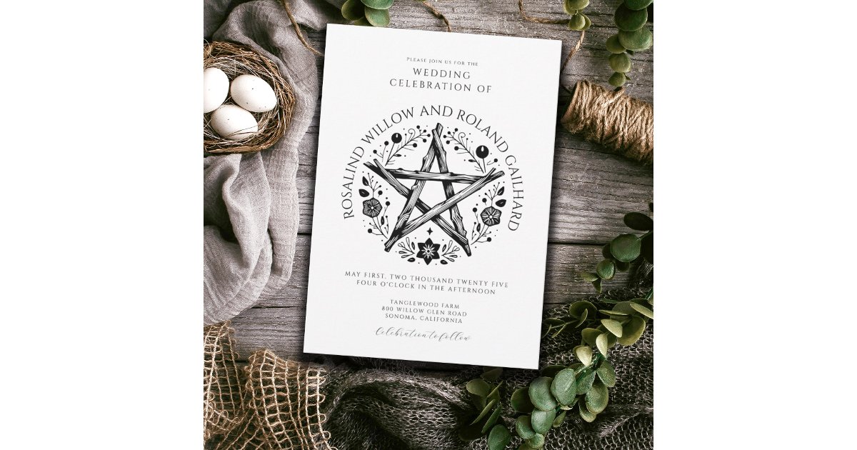 Romantic Pagan Wicca Wedding Invitation | Zazzle