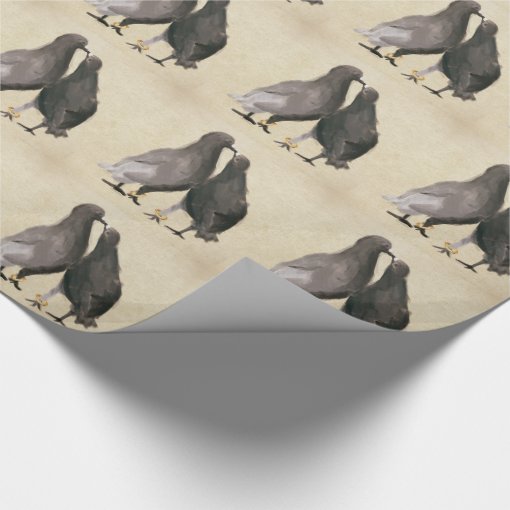 Romantic Pigeons Wrapping Paper | Zazzle