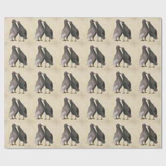 Romantic Pigeons Wrapping Paper | Zazzle