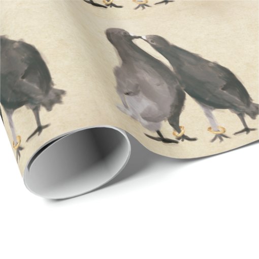 Romantic Pigeons Wrapping Paper | Zazzle