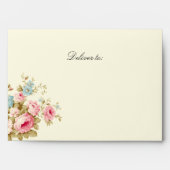 Romantic Pink English Roses on Pale Yellow Envelope | Zazzle