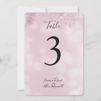 Romantic Pink Floral | Table number cards | Zazzle
