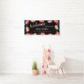 Romantic Pink Flowers Wedding Welcome Banner | Zazzle