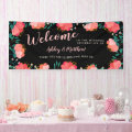 Romantic Pink Flowers Wedding Welcome Banner | Zazzle