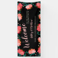 Romantic Pink Flowers Wedding Welcome Banner | Zazzle