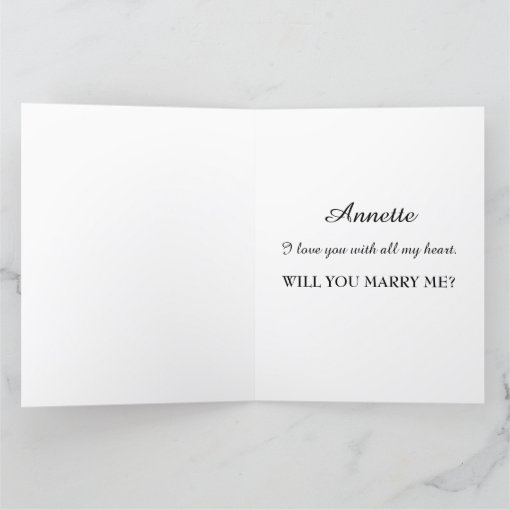 Romantic Pink Rose Personalized Marriage Proposal Card | Zazzle