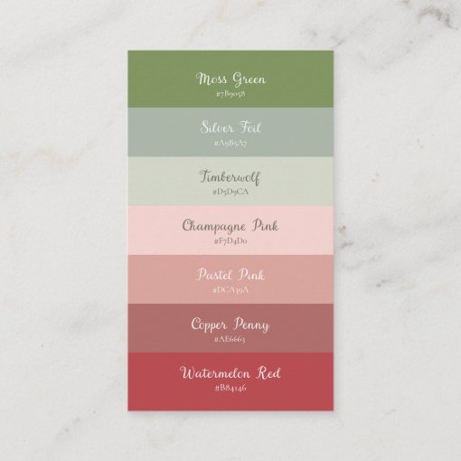 Romantic Pink Roses Wedding Color Palette Enclosure Card | Zazzle
