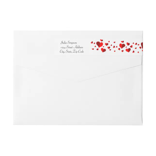 Romantic,Red Hearts,Love,Personalized Wrap Around Label | Zazzle