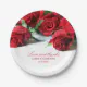 Romantic Red Roses Custom Names Wedding Paper Plates | Zazzle