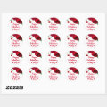 Romantic Red Roses on White Valentine's Day Classic Round Sticker | Zazzle