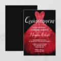 Romantic Red Sparkle Dress Quinceanera 15th Party Invitation | Zazzle