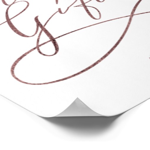 Romantic Rose Gold Calligraphy Cards & Gifts Sign | Zazzle