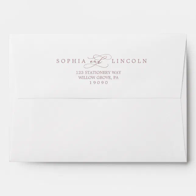 Romantic Rose Gold Calligraphy Wedding Invitation Envelope | Zazzle