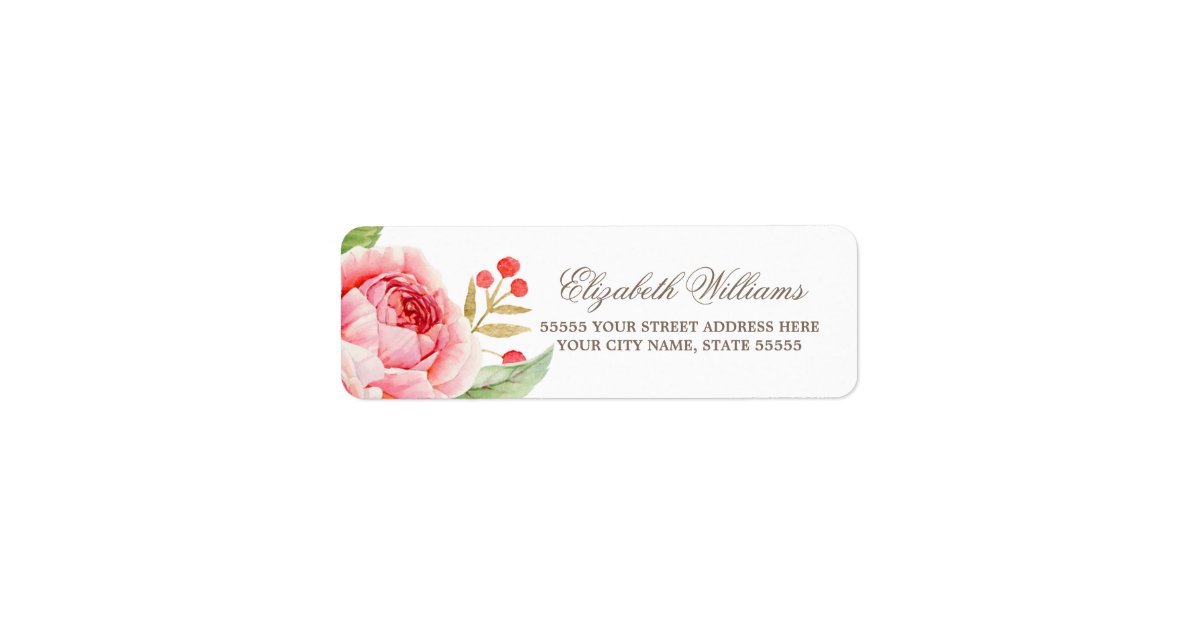 Romantic Rose Return Address Labels | Zazzle