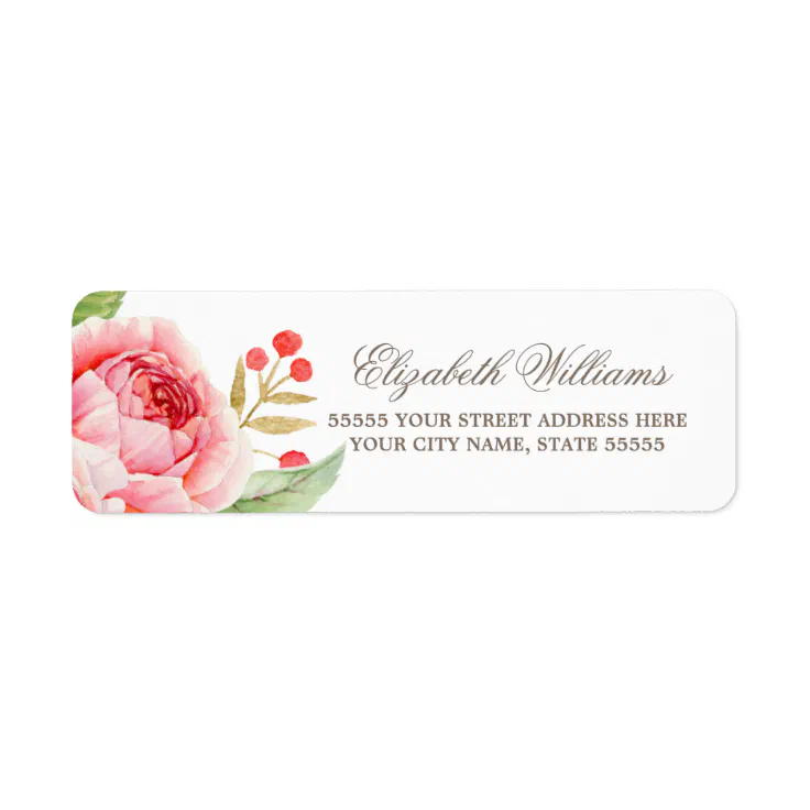 Romantic Rose Return Address Labels | Zazzle