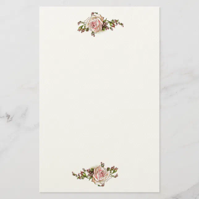 Romantic Roses Rosebuds Elegant Vintage Victorian Stationery | Zazzle