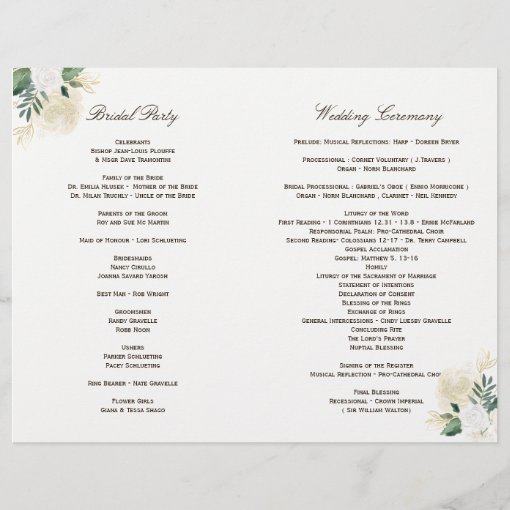 Romantic Roses Woodland Wedding Programs | Zazzle