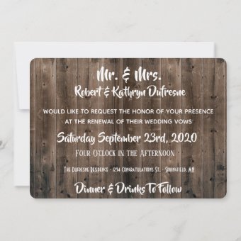 Romantic & Rustic Vow Renewal w/Photos Invitation | Zazzle