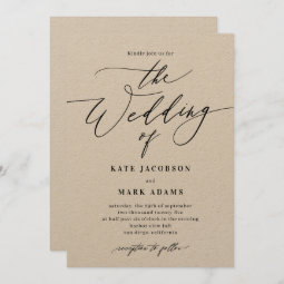 Romantic Script EDITABLE COLOR Wedding Invitation | Zazzle