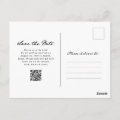 Romantic Script | Photo and QR Code Save The Date Postcard | Zazzle