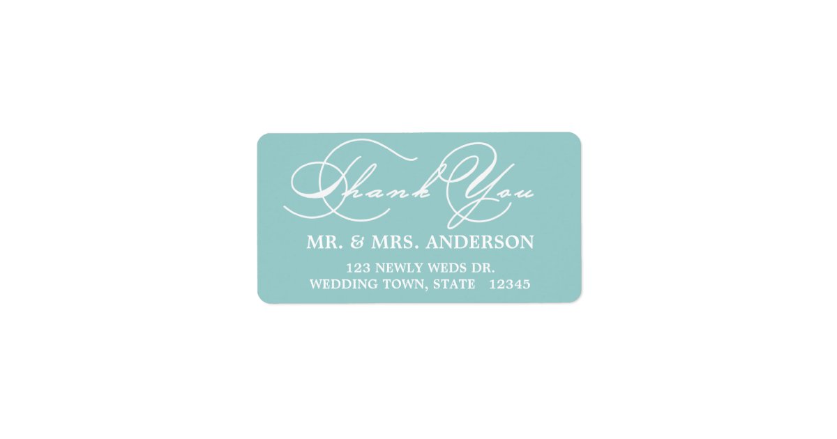 ROMANTIC SCRIPT | WEDDING THANK YOU ADDRESS LABEL | Zazzle