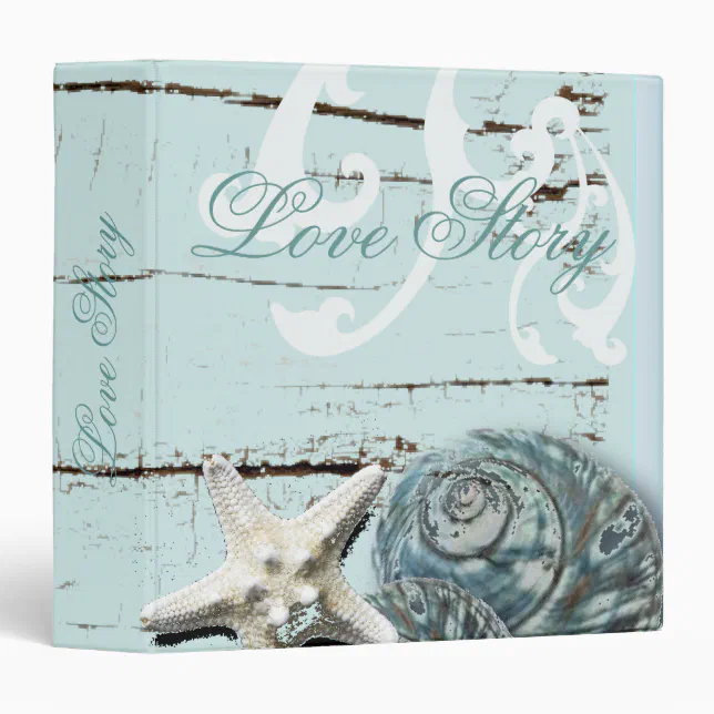 Romantic SeaShell Beach Wedding Album Binder | Zazzle