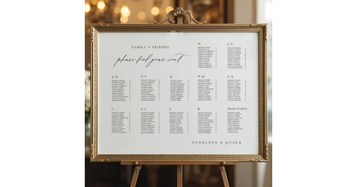 Romantic Seating Chart Wedding Reception Sign | Zazzle