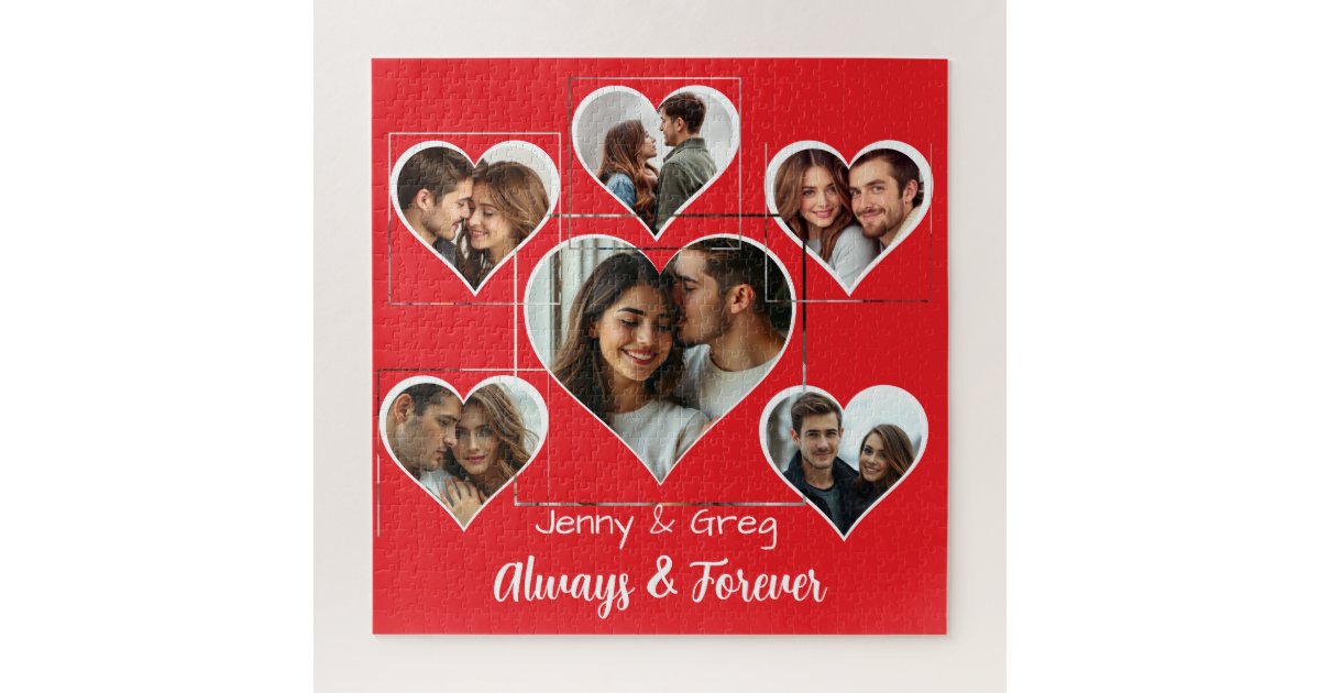 Romantic Six Photo Template Jigsaw Puzzle | Zazzle