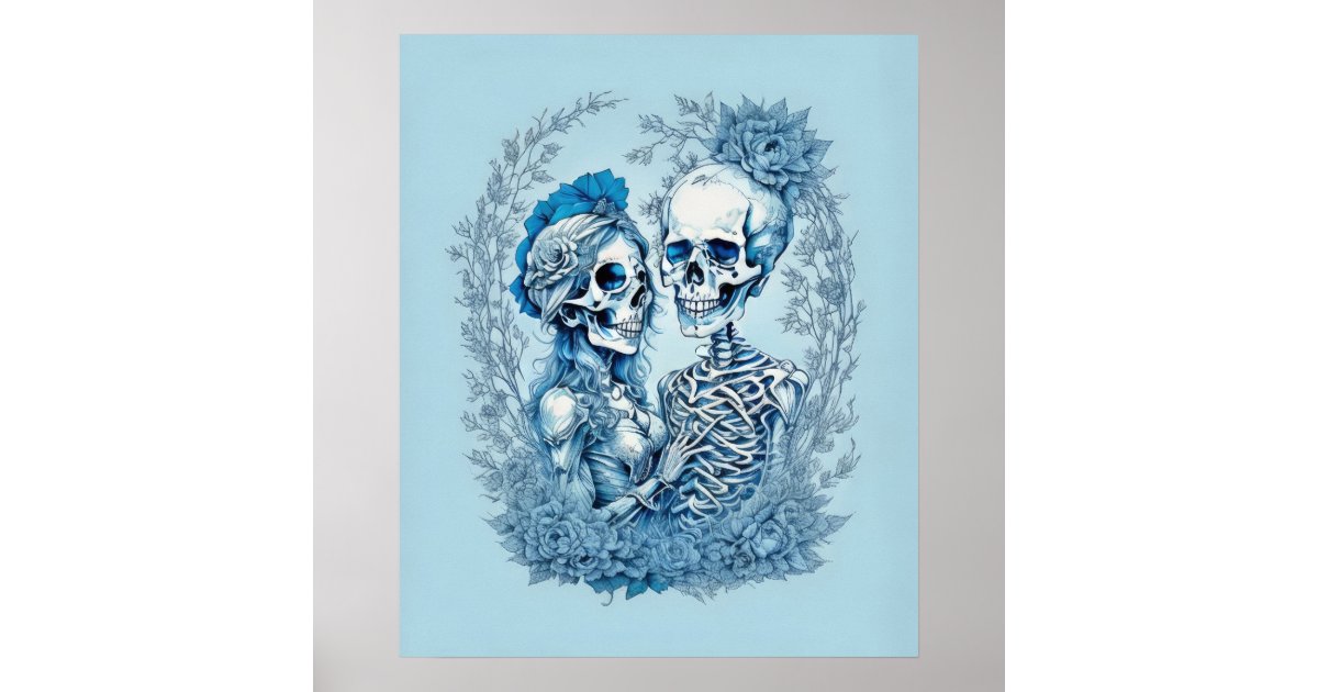 Romantic Skeleton Couple Poster | Zazzle