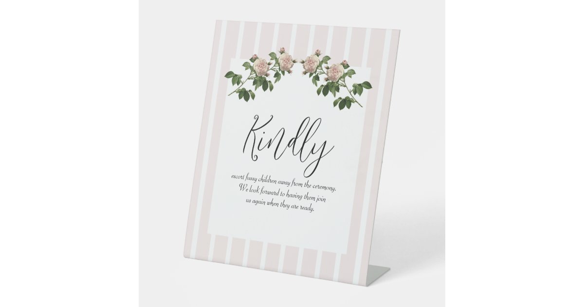 Romantic Soft Pink Wedding Escort Children Pedestal Sign | Zazzle