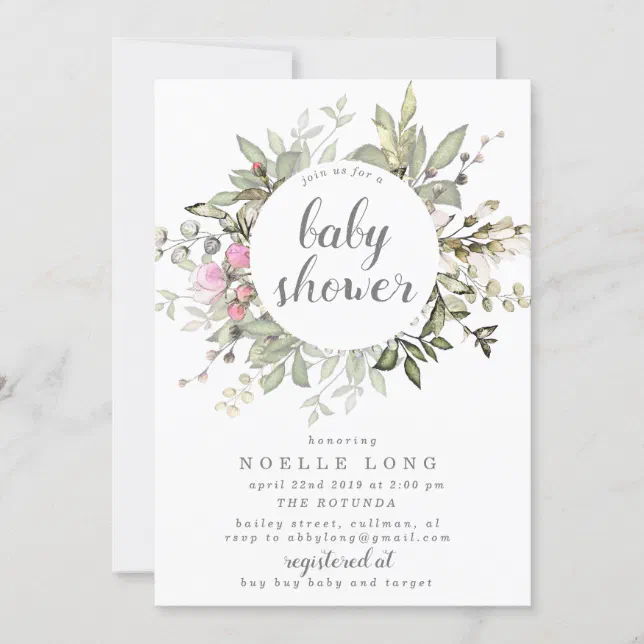 Romantic Spring Baby Shower Invitation | Zazzle