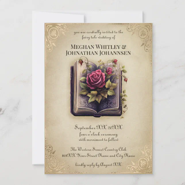 Romantic Storybook Fairy Tale Wedding Invitation | Zazzle