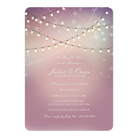 Romantic Strung Lights Post Wedding Invitation | Zazzle.com