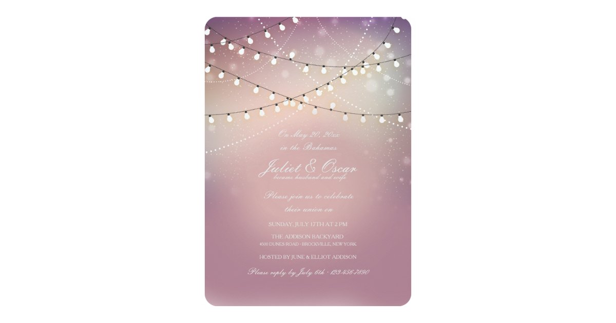 Romantic Strung Lights Post Wedding Invitation | Zazzle.com