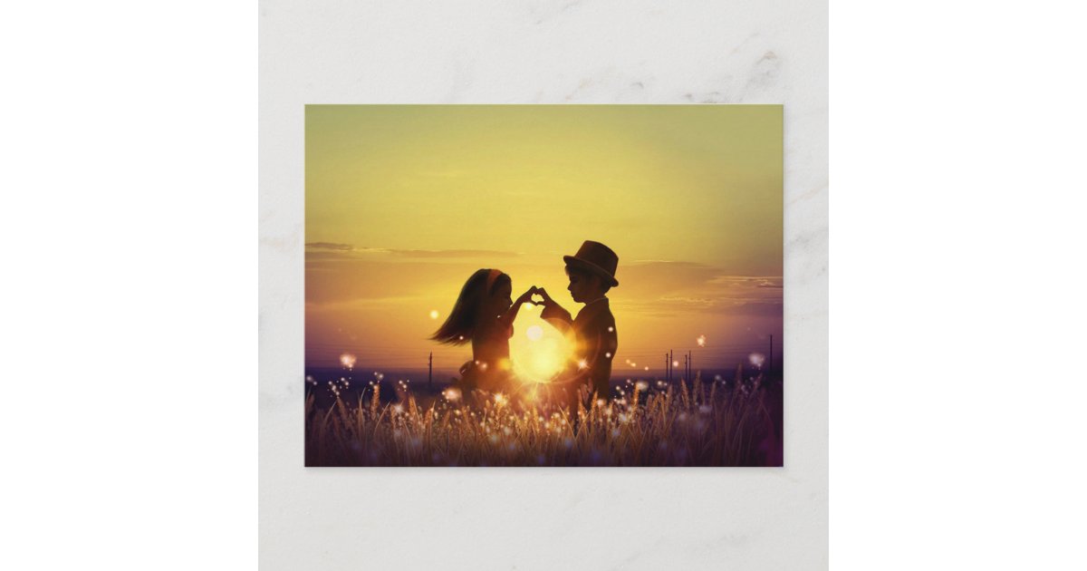 Romantic sunset postcard | Zazzle