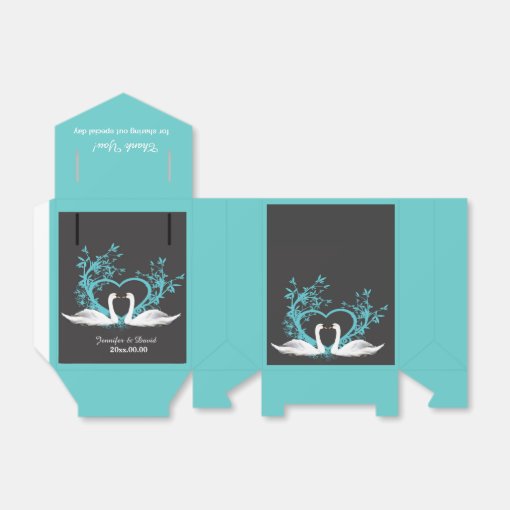 Romantic Swans Custom Tent Favor Box | Zazzle