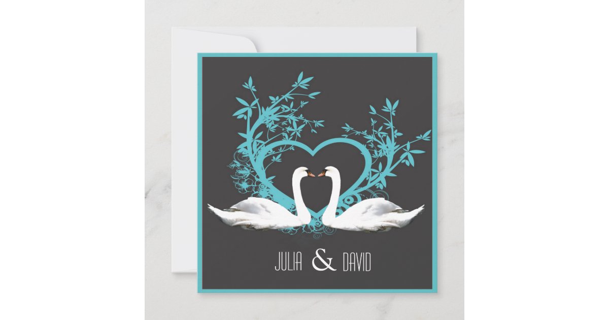 Romantic Swans Wedding Invitation | Zazzle