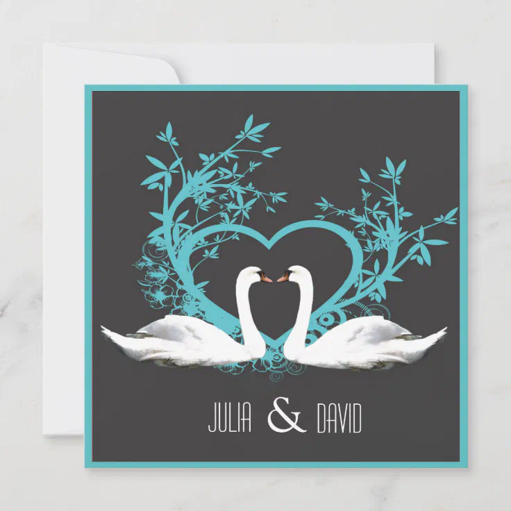 Romantic Swans Wedding Invitation | Zazzle