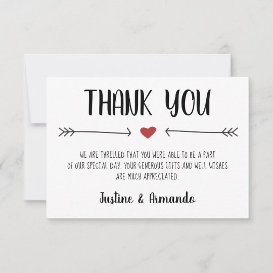ROMANTIC THANK YOU CARD | Zazzle.com