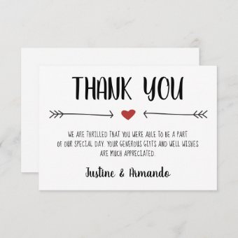 ROMANTIC THANK YOU CARD | Zazzle