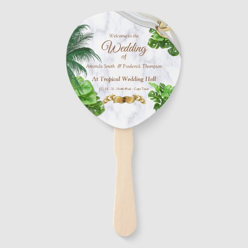 Romantic Tropical Hand Fans | Zazzle
