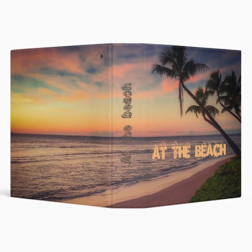 Romantic Tropical Palm Trees, Sunset 3 Ring Binder | Zazzle
