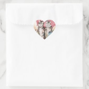 Romantic Victorian Cats Scrapbook Sticker | Zazzle