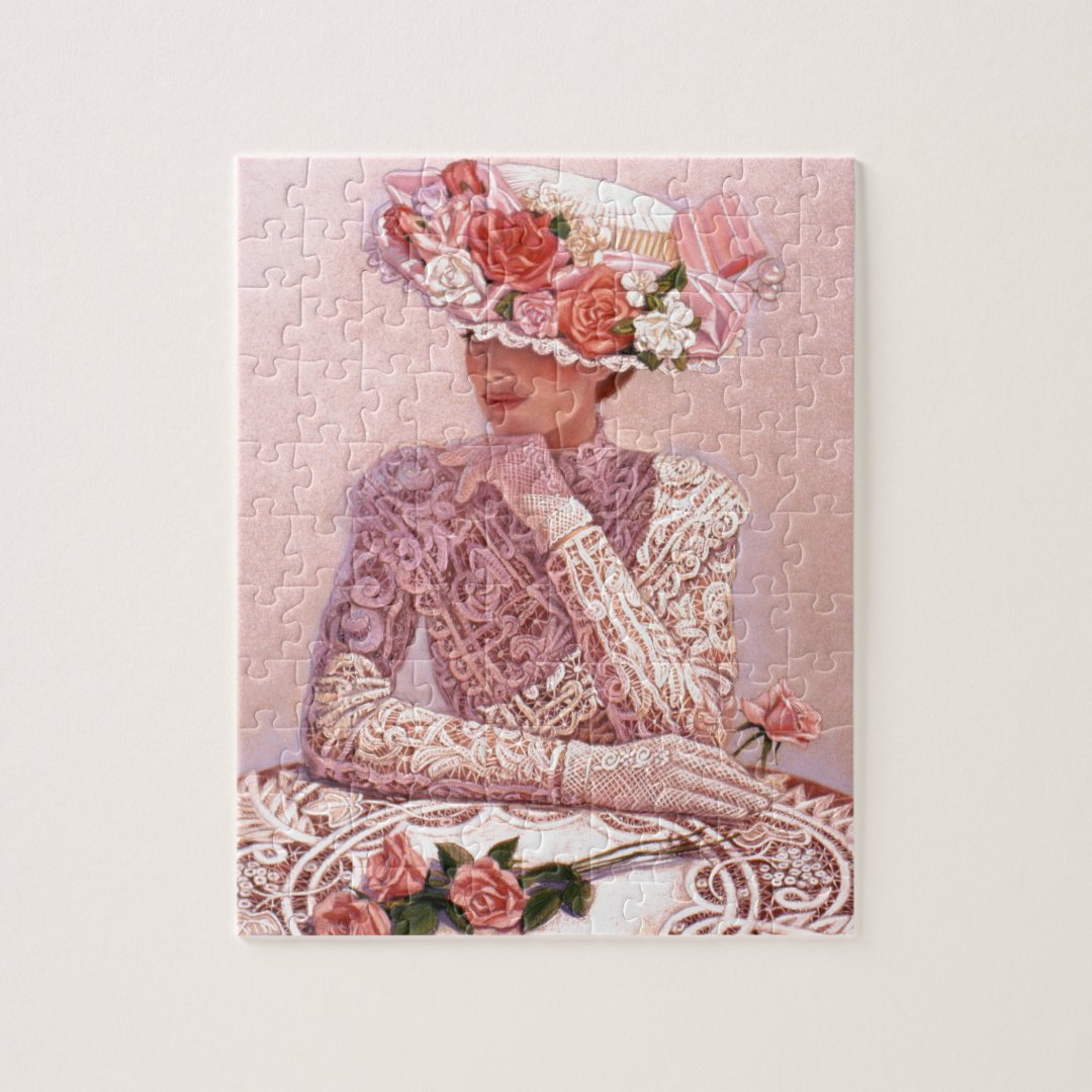 Romantic Victorian Lady Jigsaw Puzzle | Zazzle