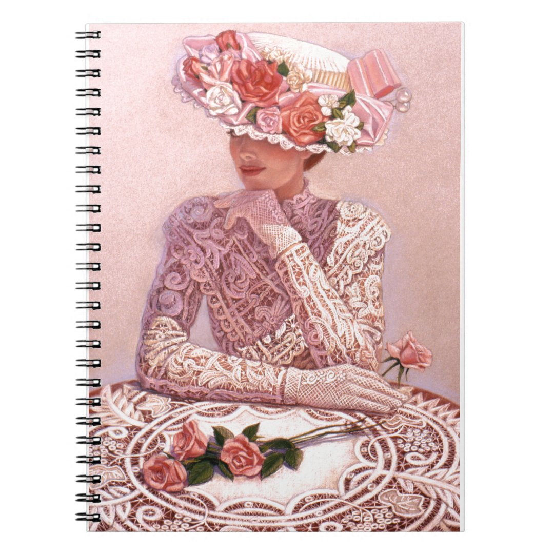 Romantic Victorian Lady Notebook | Zazzle