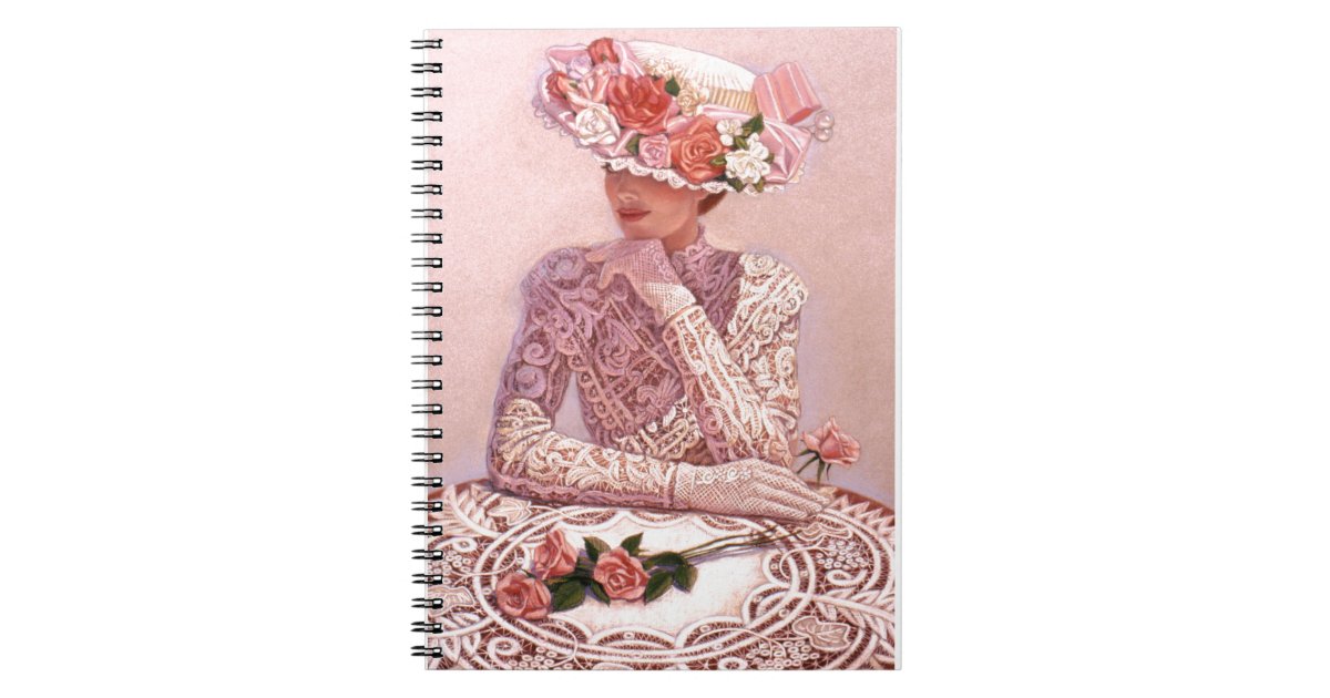 Romantic Victorian Lady Notebook | Zazzle