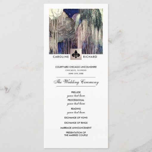 Romantic Vintage Art Custom Wedding Program | Zazzle