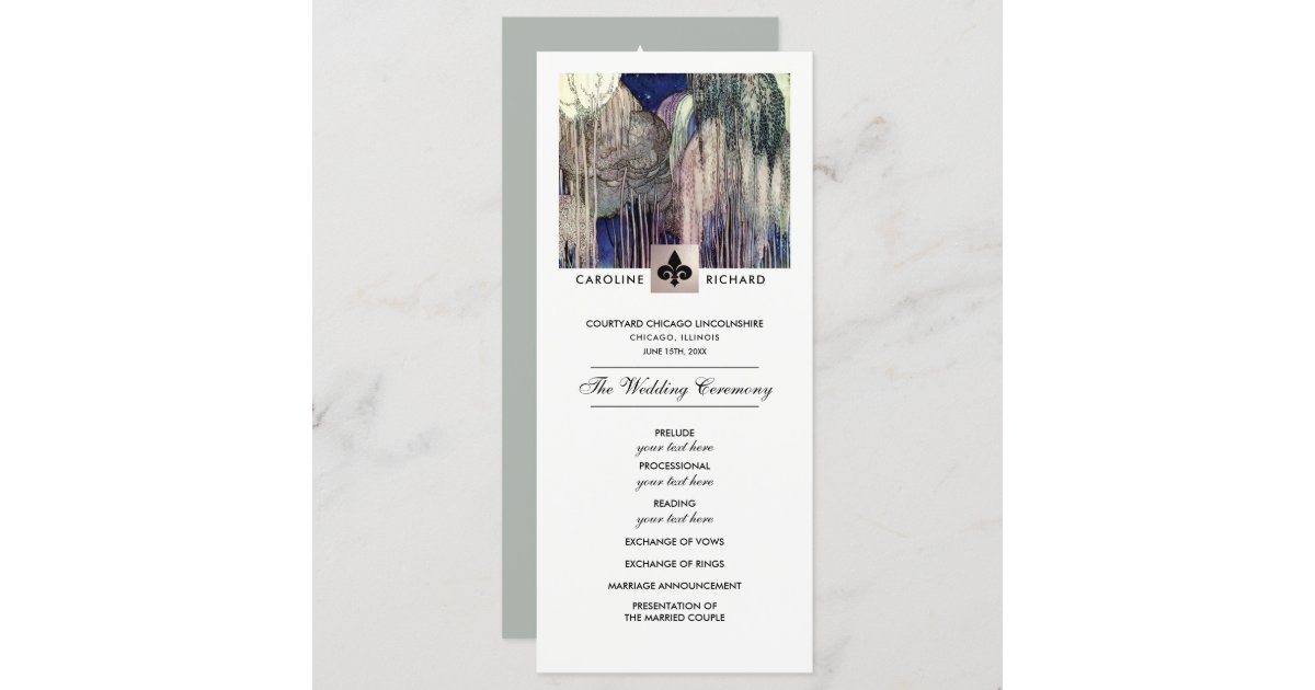 Romantic Vintage Art Custom Wedding Program | Zazzle