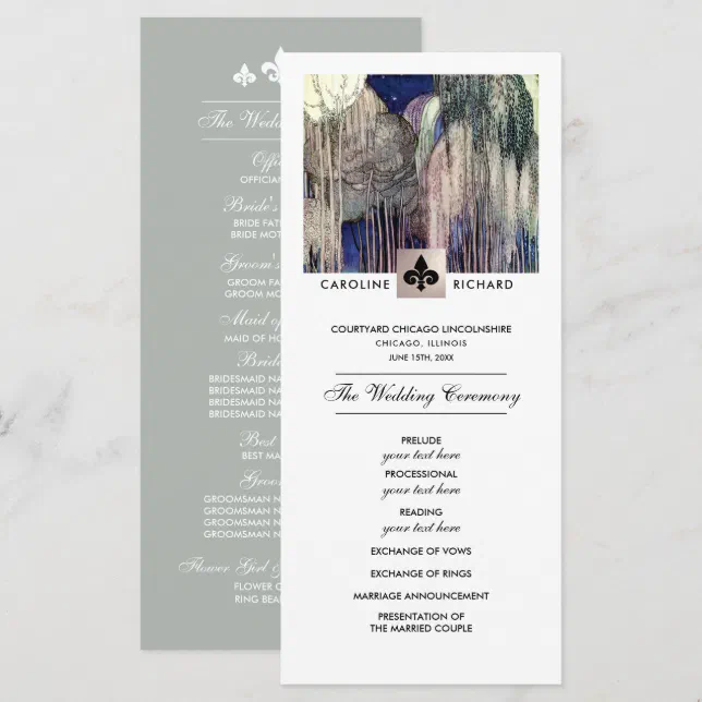 Romantic Vintage Art Custom Wedding Program | Zazzle
